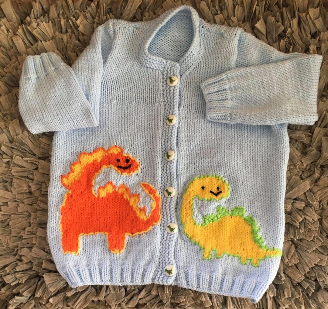 ELLIOTT Boys Cardigan Featuring Dinosaurs - PDF Knitting Pattern - Etsy