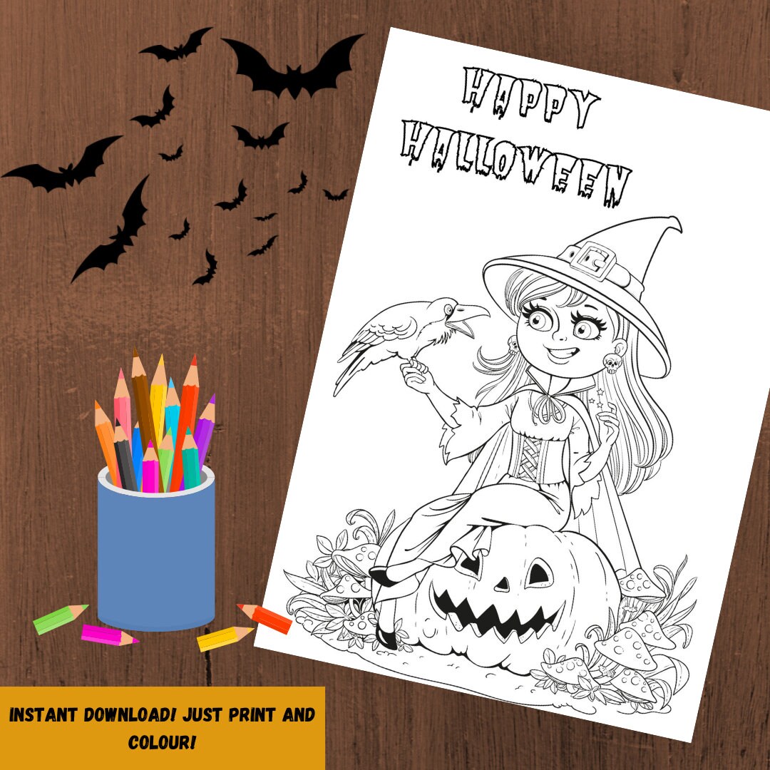 Halloween Coloring Pages, Kids Halloween Coloring Pages, Halloween ...
