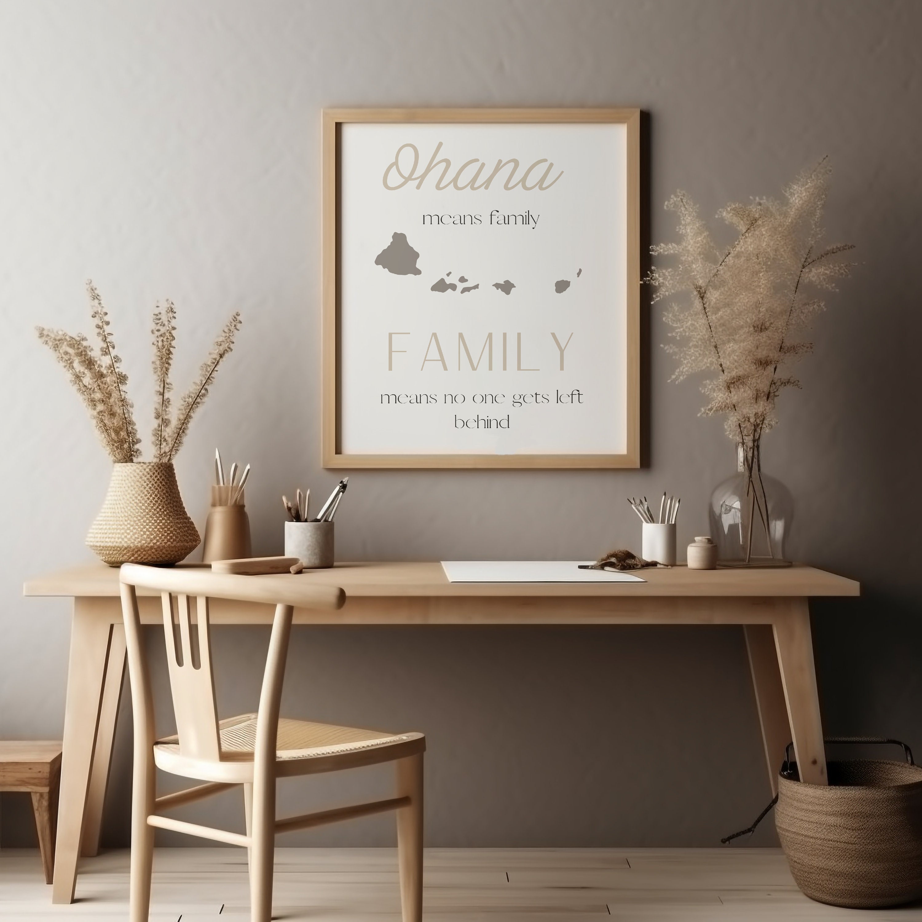 Digital Print, Wall Art, Ohana Means Family, Hawaiian Print, Island ...