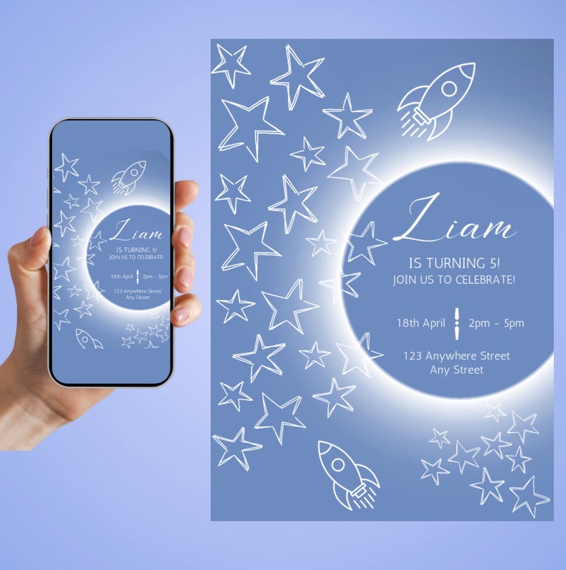 Digital Birthday Invitation DIY Canva Template Electronic Invite Mobile ...