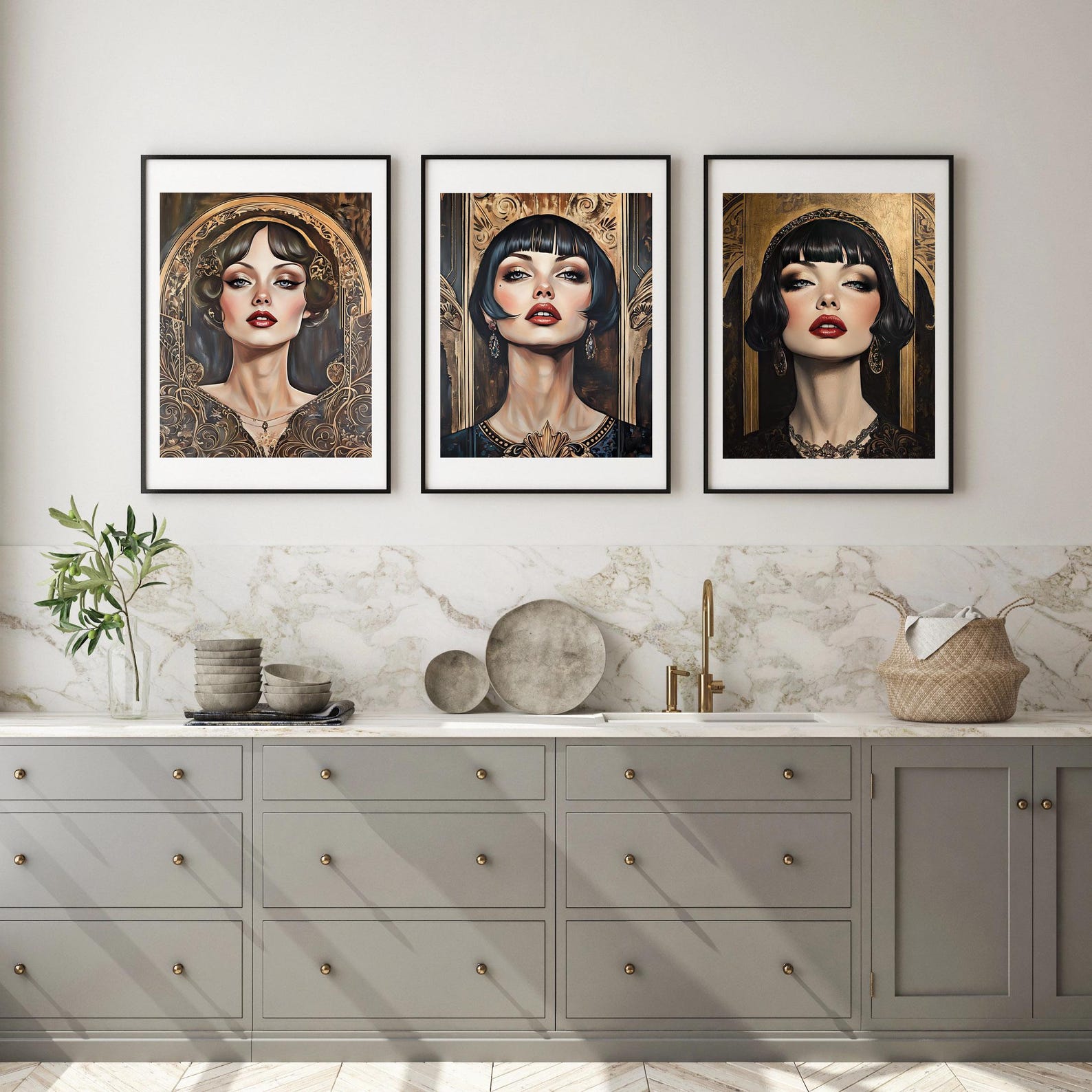 Art Deco Girl 1 Fine Art Print Art Deco Portrait 1920's Art Deco Fine ...