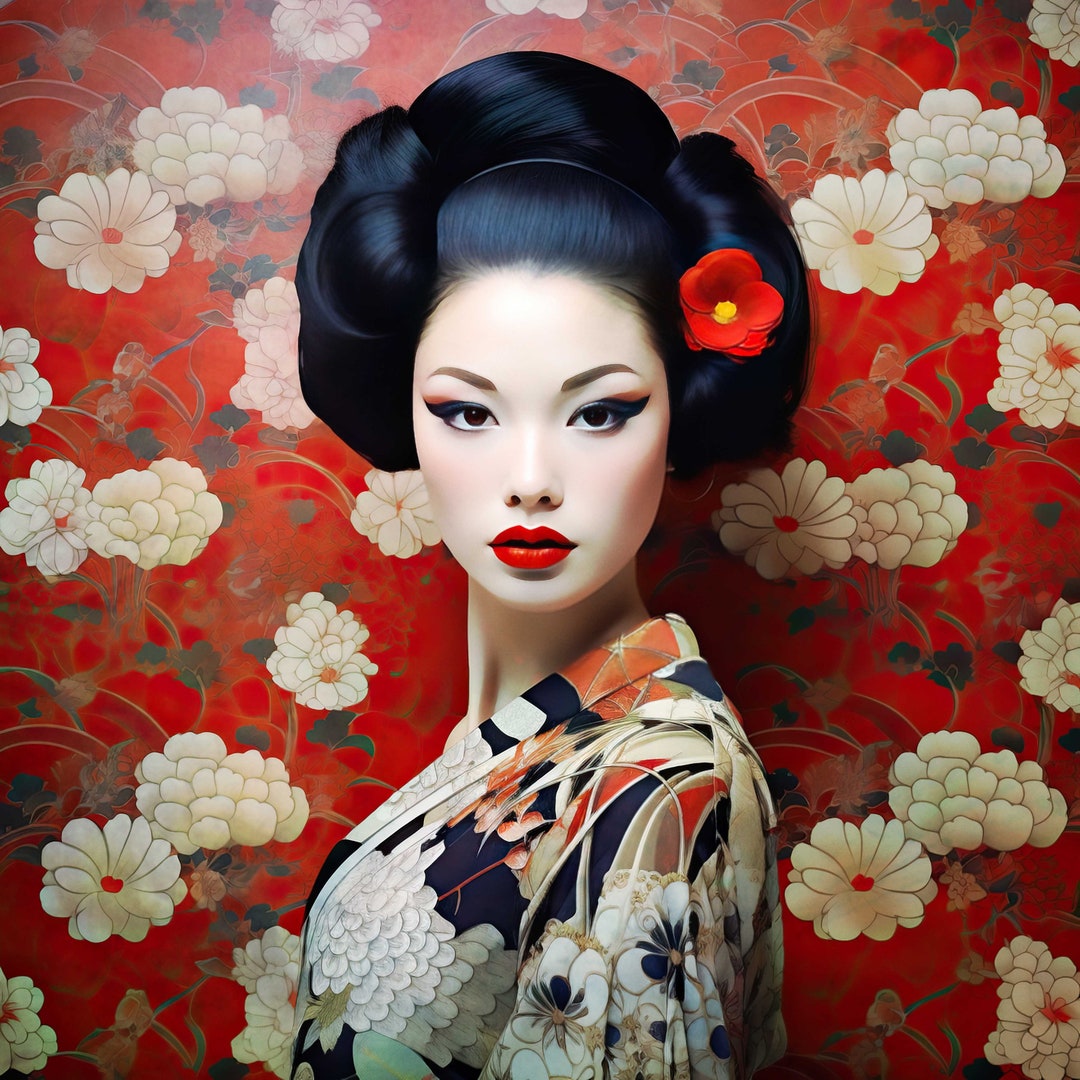 Miss Akaibara Fine Art Print - Japanese Lady Art Print - Modern Geisha ...