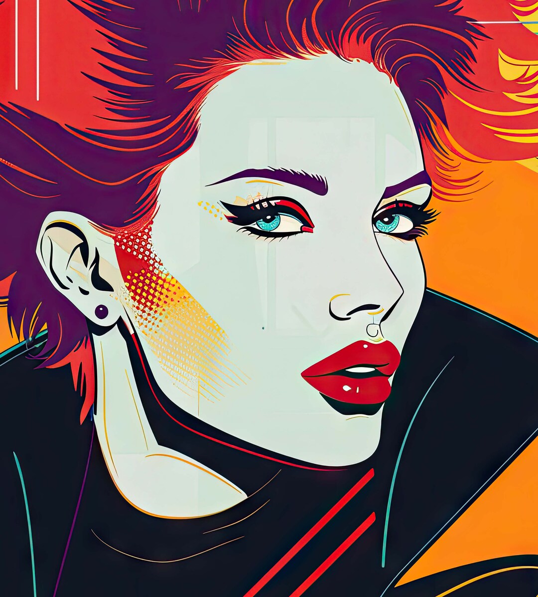 Nagel Inspired Fine Art Print - Amber - 80's Inspired Graphic Portrait ...