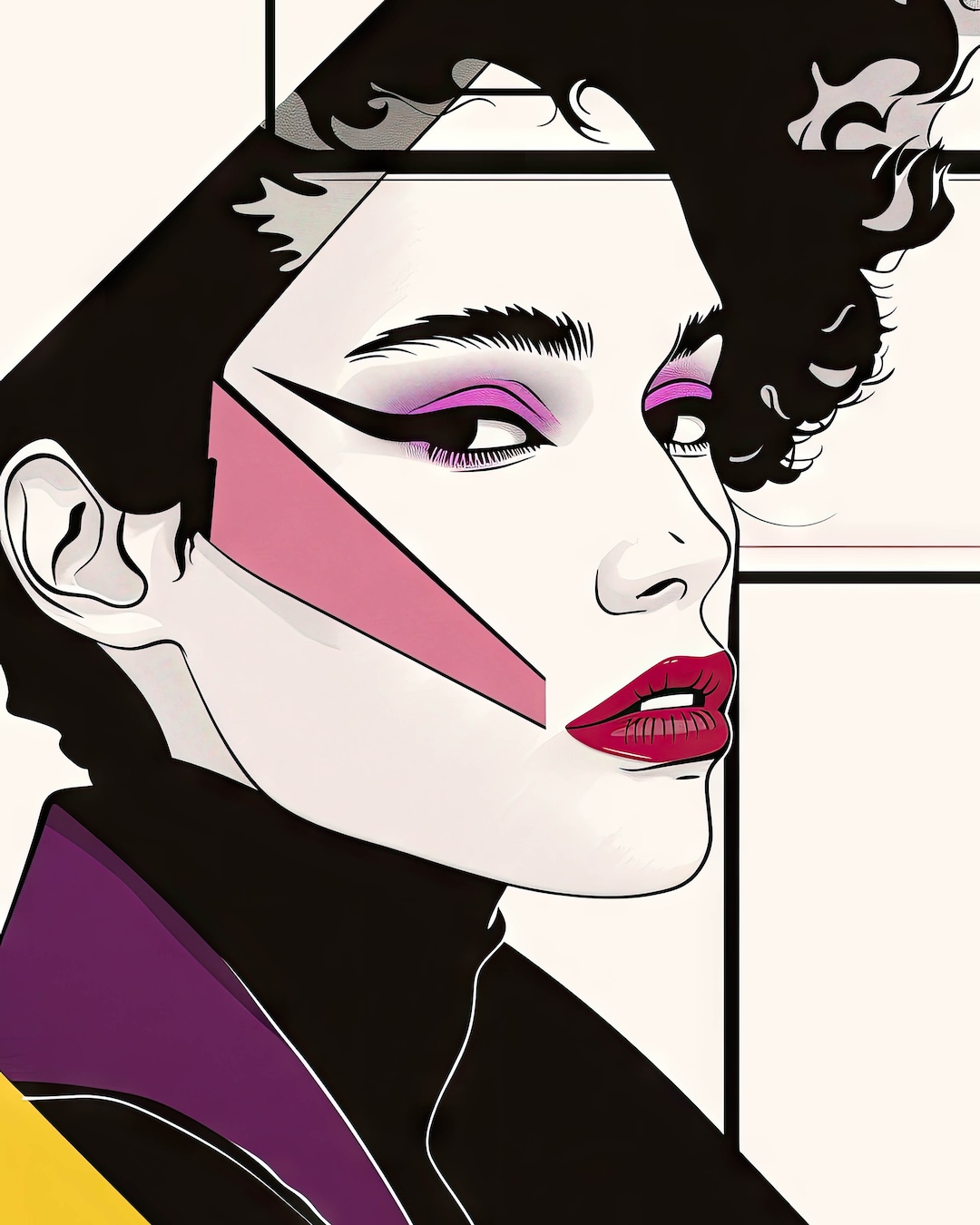 Nagel Inspired Fine Art Print - Nikki - 80's Inspired Graphic Portrait ...