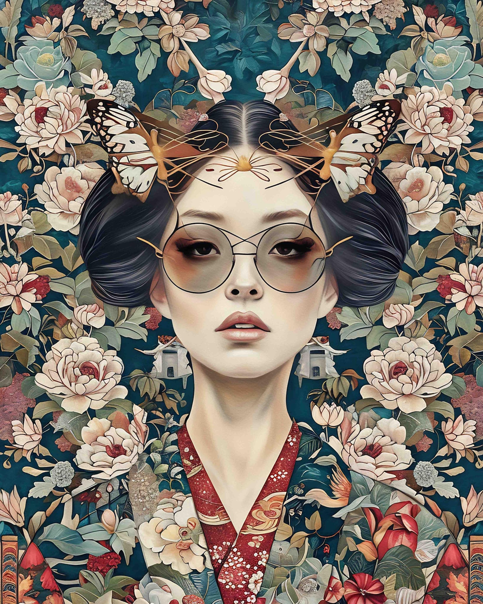 Wallpaper Girl 1- Fine Art Print - Modern Japanese Lady Art Print ...