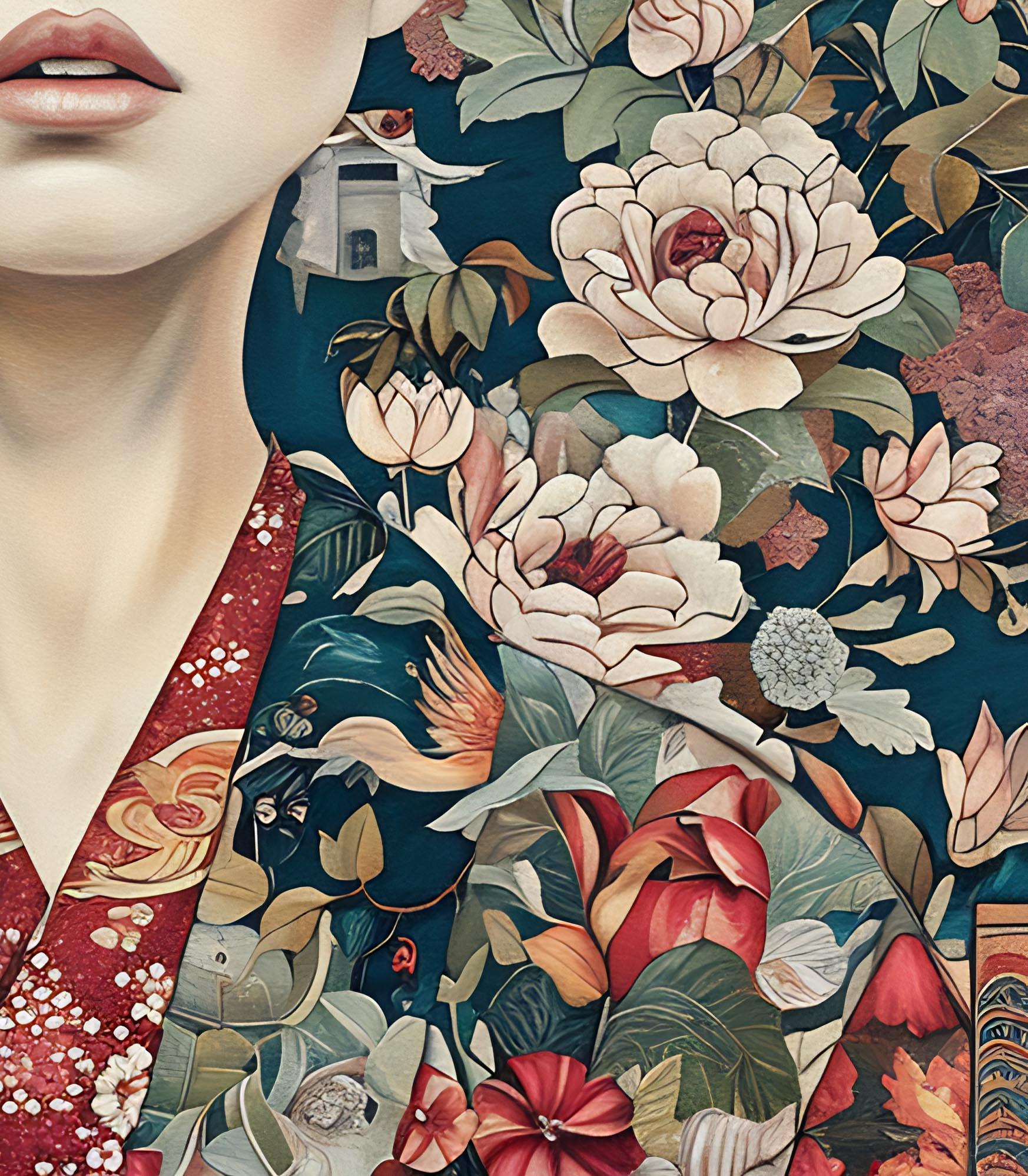 Wallpaper Girl 1- Fine Art Print - Modern Japanese Lady Art Print ...