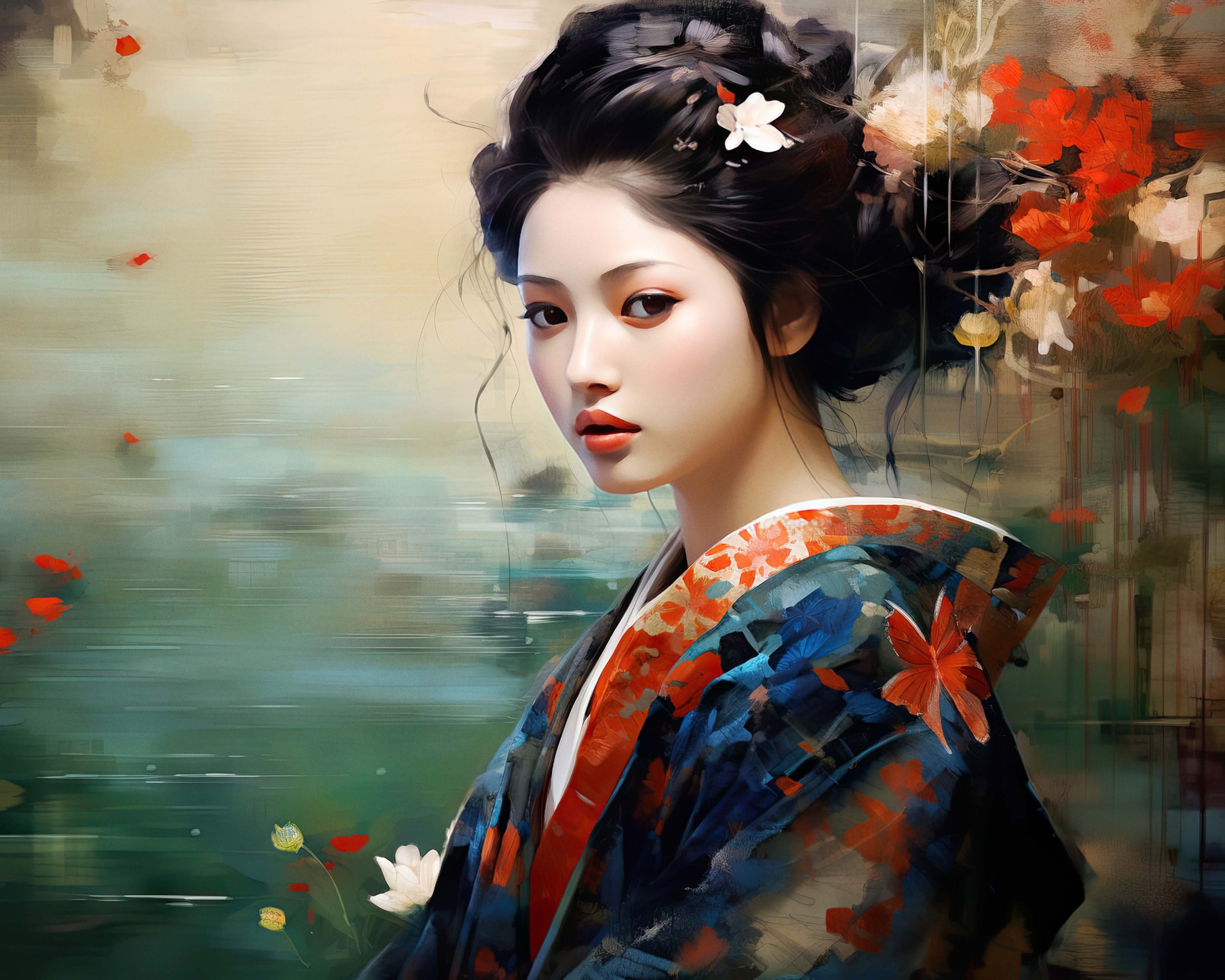 Yuna Fine Art Print - Japanese Lady Art Print - Modern Geisha Fine Art ...