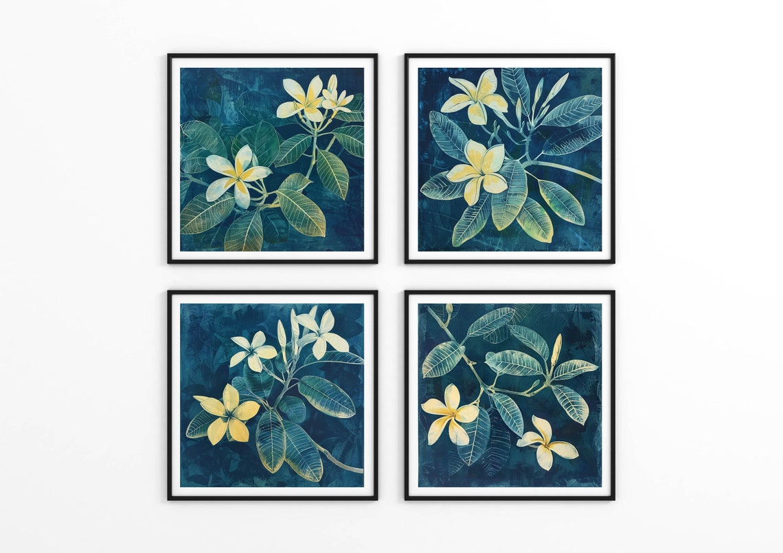 Monotype Print of Frangipani Flower 3 - Frangipani Fine Art Print ...
