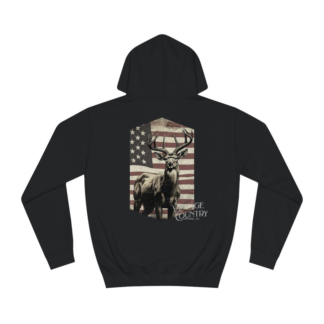 American Buck Hoodie Deer Hunting Patriotic - Etsy