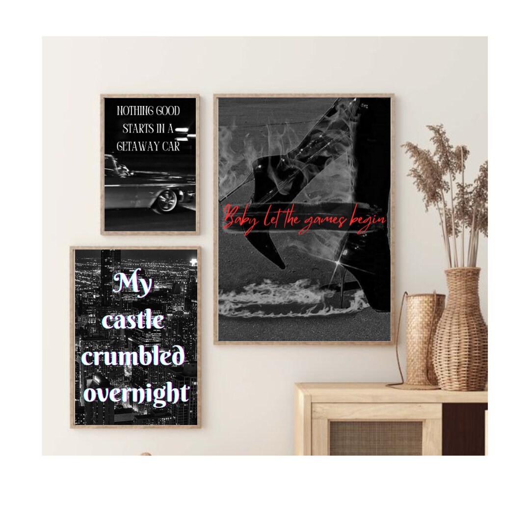 Taylor Swift Posters Reputation Lyrics Set of Six Digital - Etsy