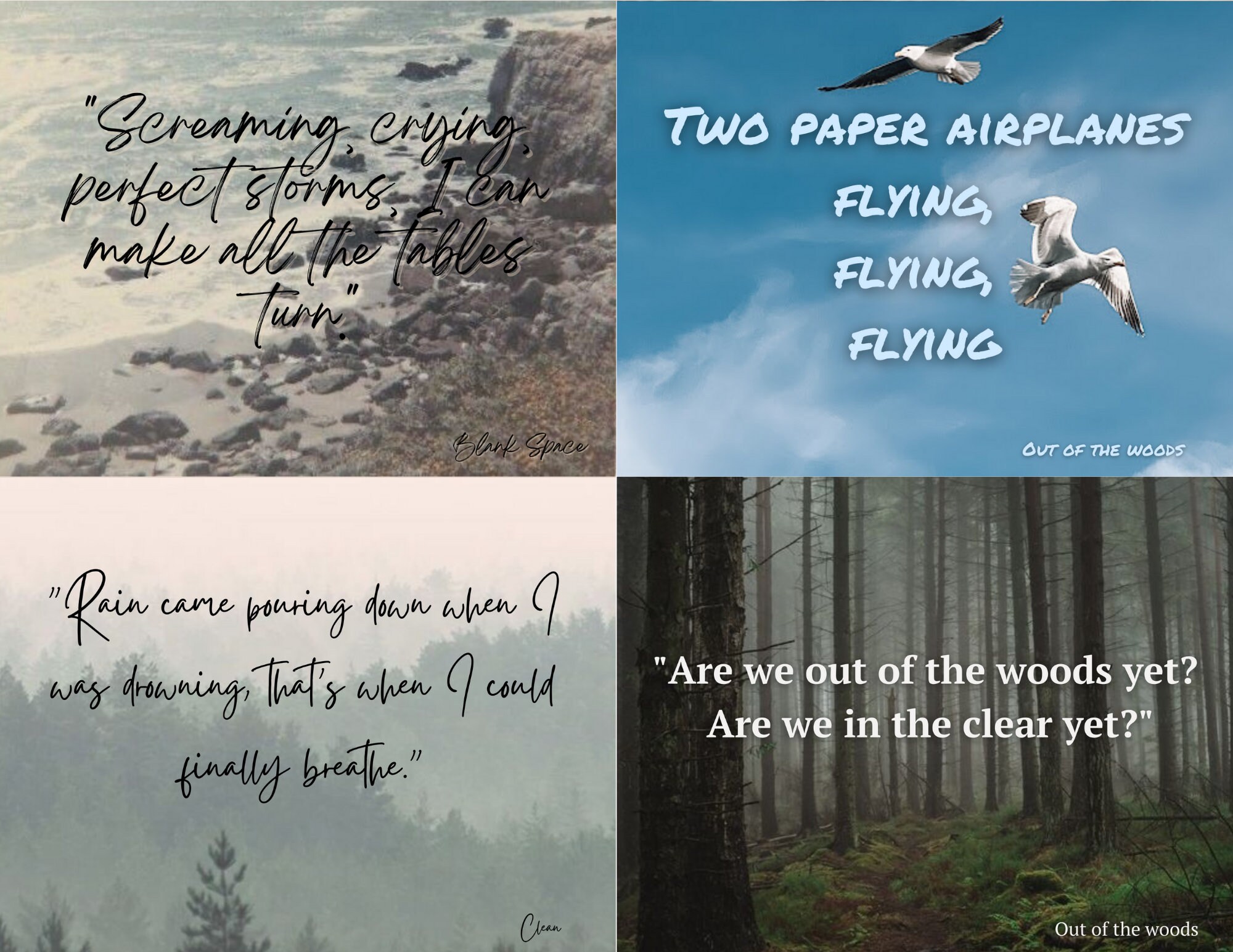 Taylor's 1989 Lyric Inspired 2024 Calendar sold by Informality Initial ...
