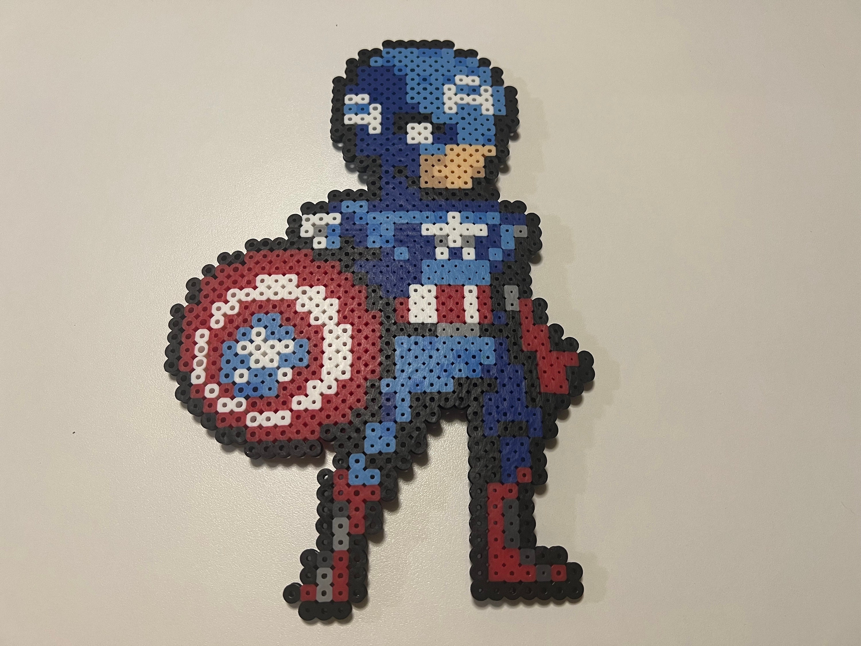 Captain America Perler Bead Figures Steven Rodgers Marvel - Etsy