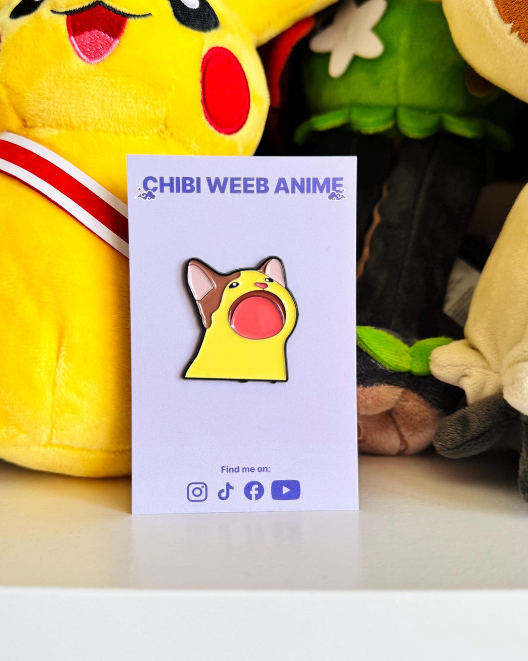 Big Mouth Cat Meme Pin Badge | Pin Accessories | Funny and Cute Pins ...