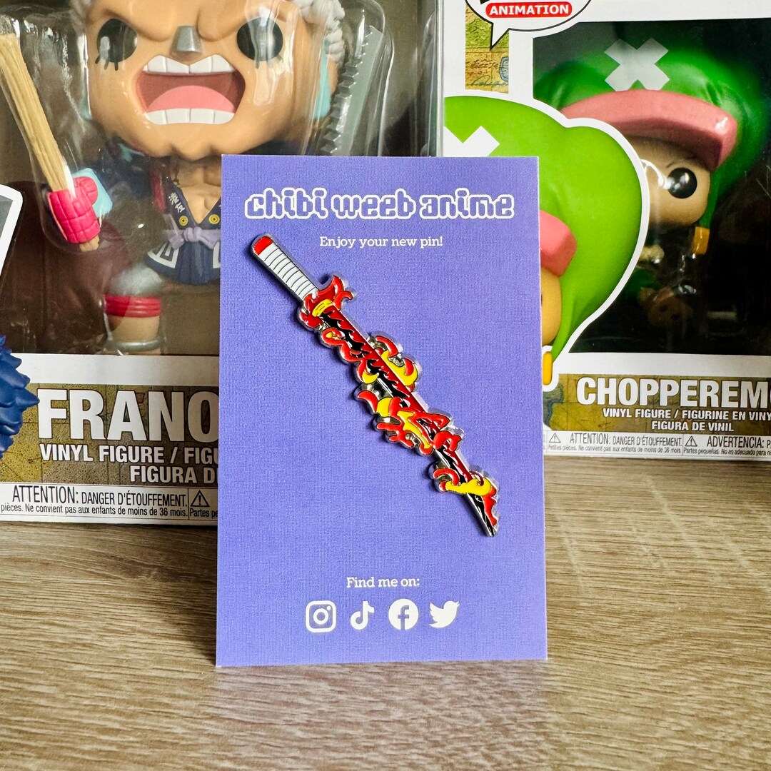 Anime Flame Demon Slasher Nichirin Katana Pin Abzeichen 1 Stück Emaille ...