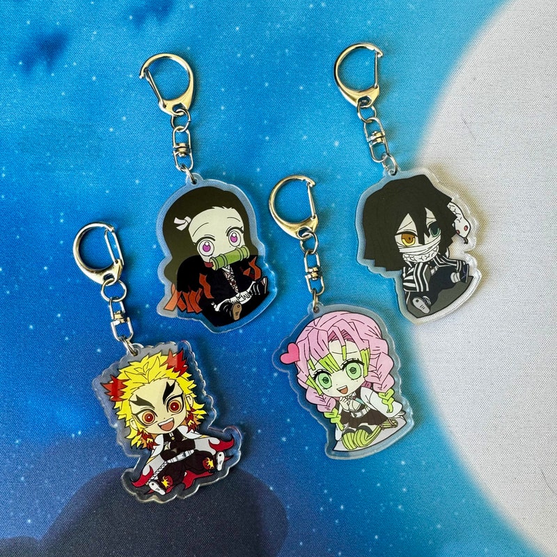 Anime Demon Slayer Keychain - Etsy