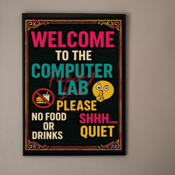 Computer Lab Rules Poster - Etsy