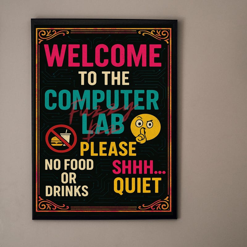 Computer Lab Rules Poster - Etsy