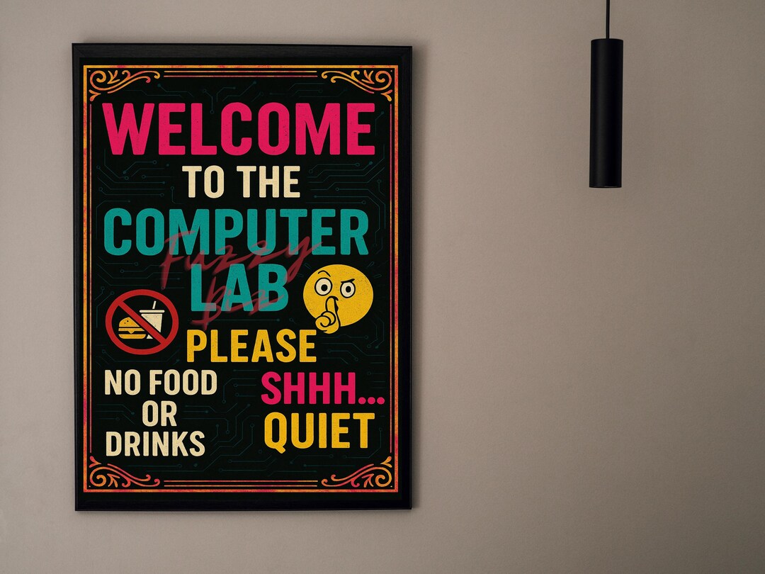 Welcome to the Computer Lab Poster | Digital Classroom Wall Art | No ...