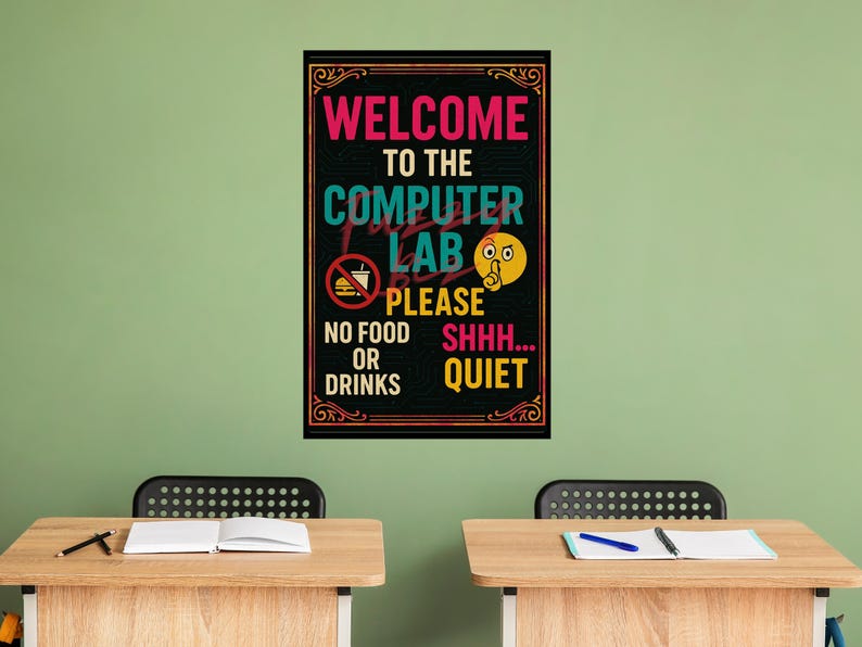 Welcome to the Computer Lab Poster | Digital Classroom Wall Art | No ...