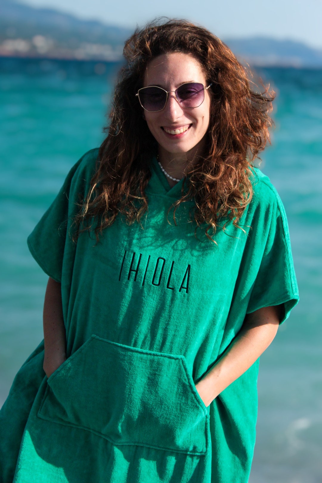 Towel Velour Beach Poncho, Surf Poncho, Poncho Unisex, Adult Hooded ...