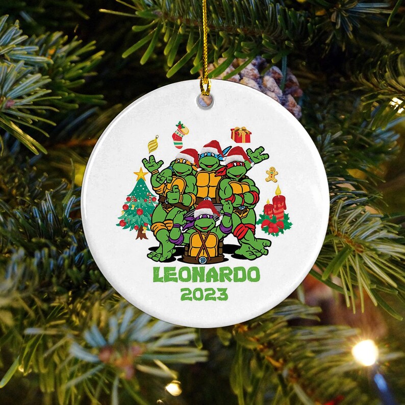 Personalized Ninja Turtles Christmas Ceramic Ornament Custom - Etsy
