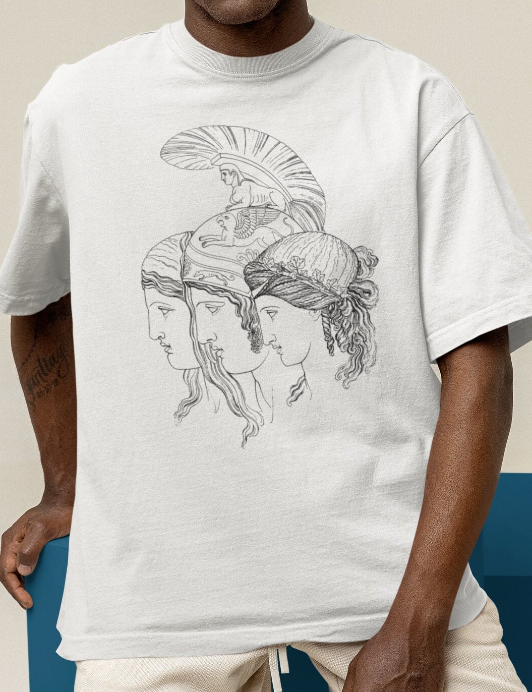 OVERSIZED Tee Three Greek Gods Tshirt Unisex Drop Shoulder T-shirt ...