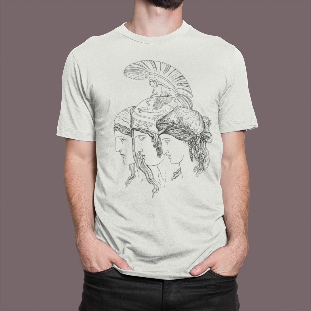 Three Greek Gods Tee - Vintage Minimalist T-shirt, Unisex for Men and ...