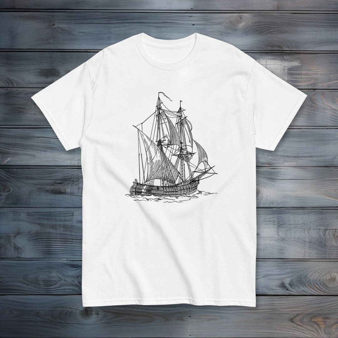 Vintage Sailing Ship Tee UNISEX T-shirt, Nautical Tshirt, Retro Marine ...