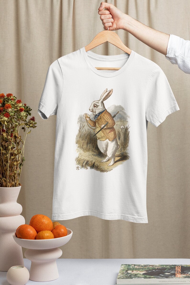 White Rabbit Vintage Graphic T Shirt - UNISEX Tee, Alice in Wonderland ...