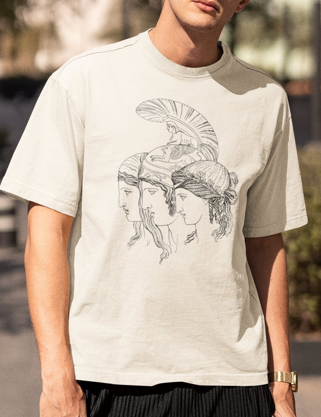 OVERSIZED Tee Three Greek Gods Tshirt - Unisex Drop Shoulder T-shirt ...