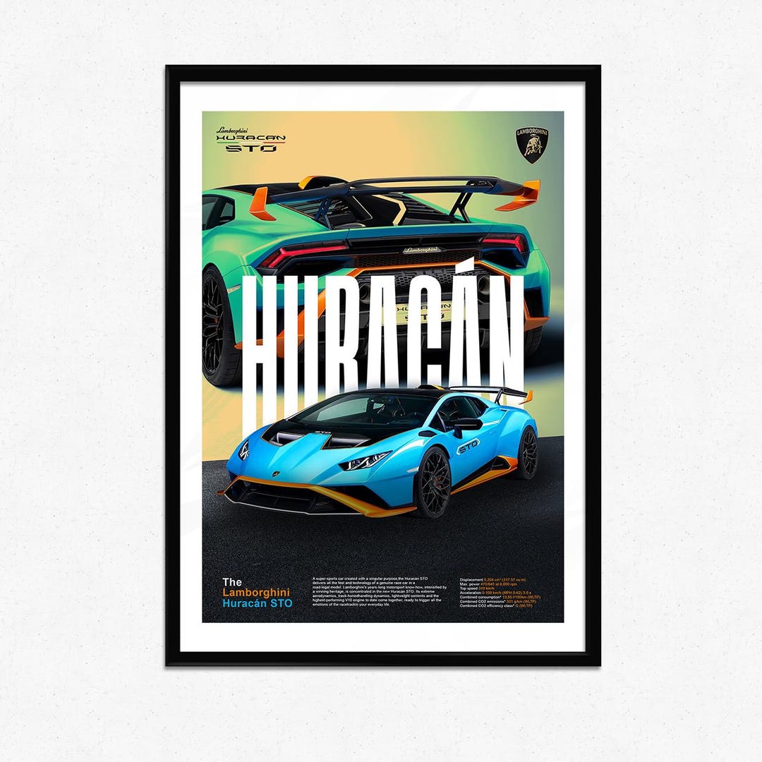 Lamborghini Huracan STO | Digital Download | Hyper Car Poster | Super ...