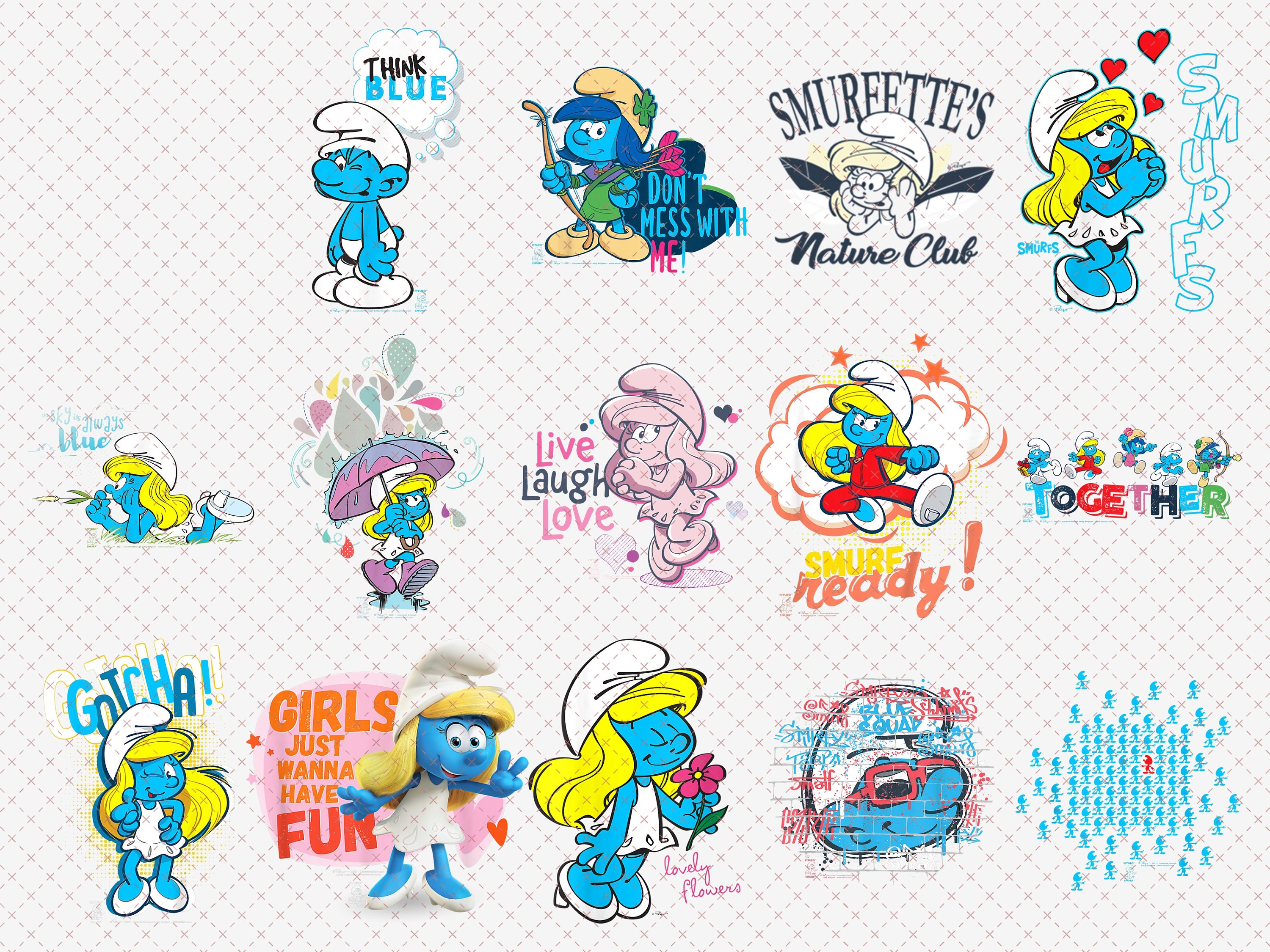 Snorks and Smurfs PNG Bundle Sublimation Design Download - Etsy
