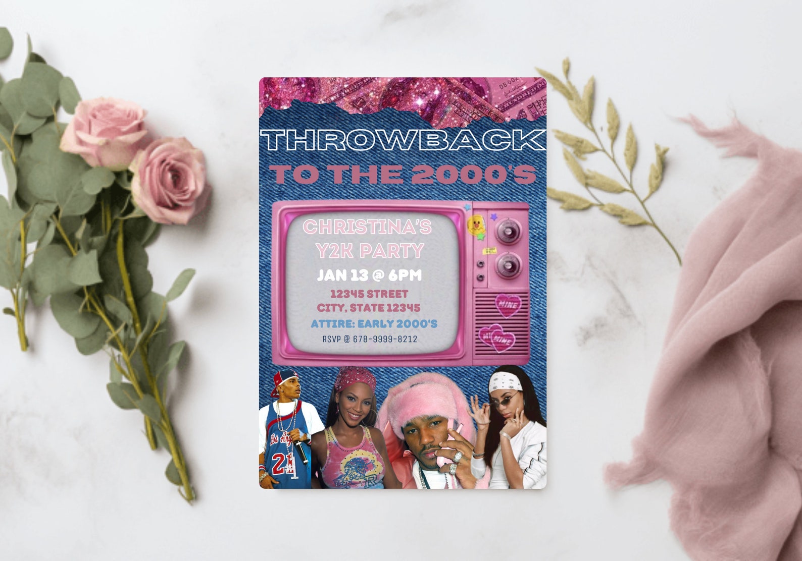 Throwback Early 2000s Themed Birthday Party Invite | Y2K Party ...