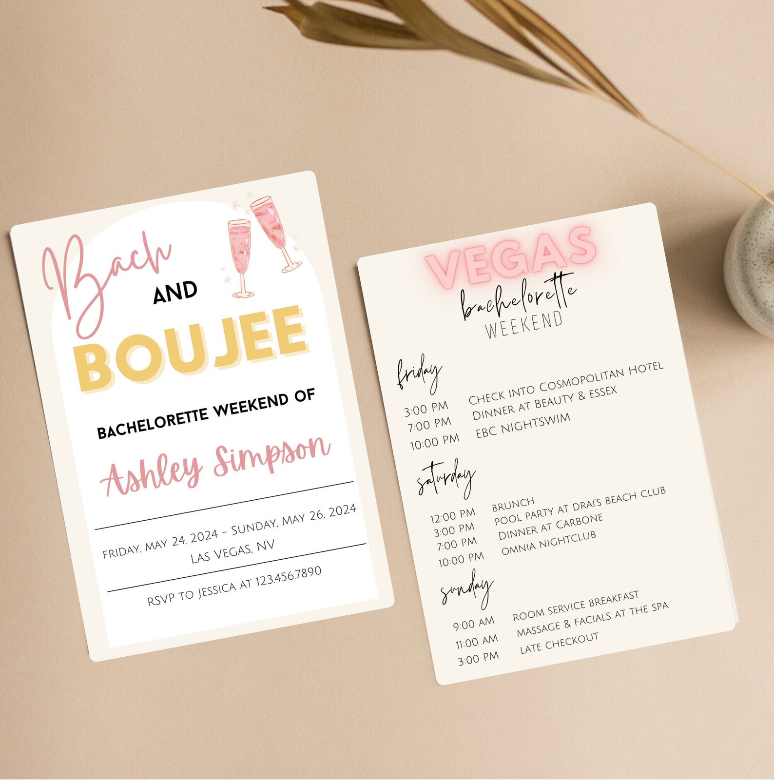 Bach & Boujee Bachelorette Invitation Template | Editable Bachelorette ...