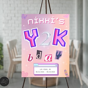 Y2K Party Welcome Sign | Early 2000s Y2K Themed Bach Sign | Printable ...