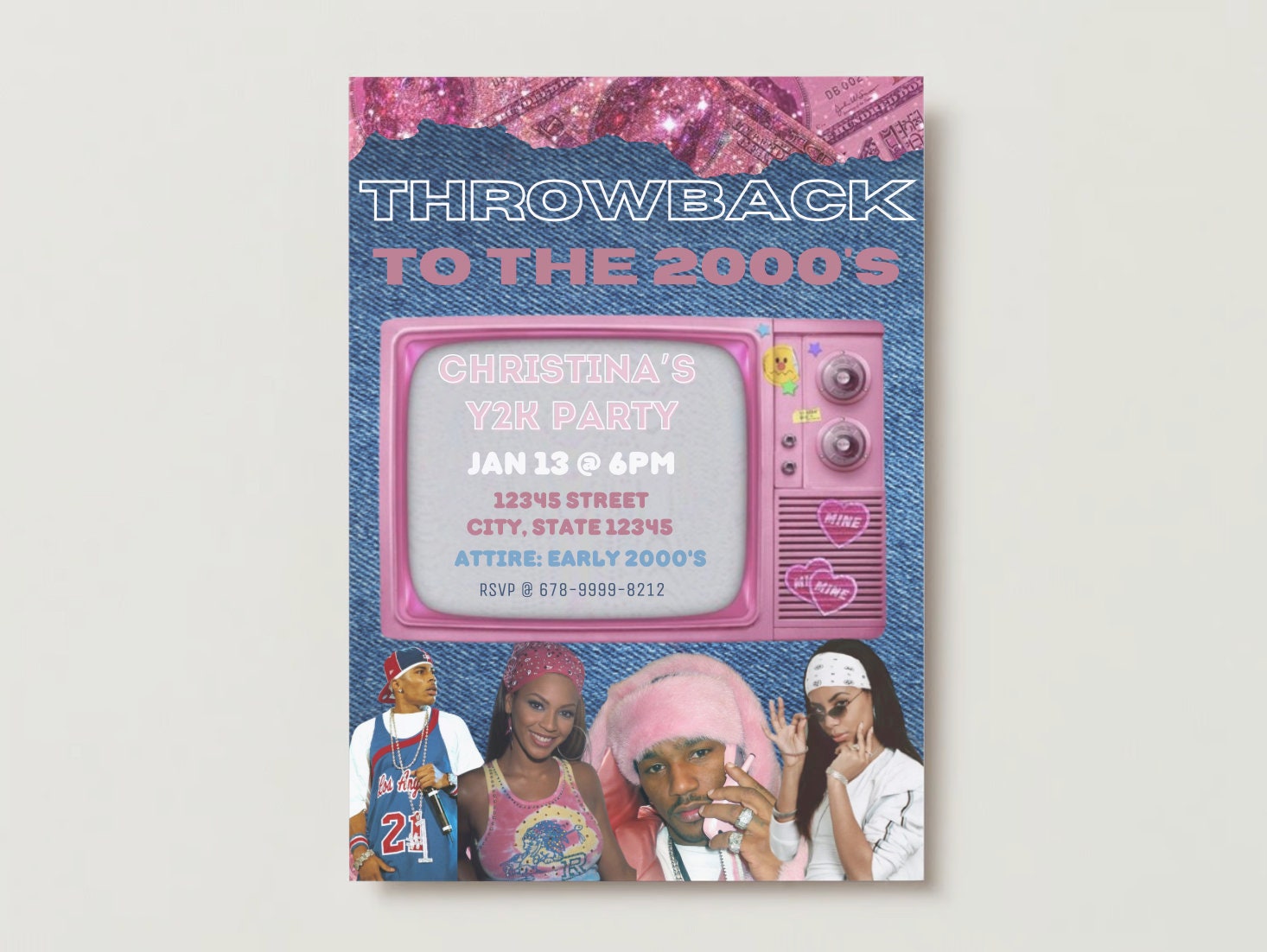 Throwback Early 2000s Themed Birthday Party Invite | Y2K Party ...