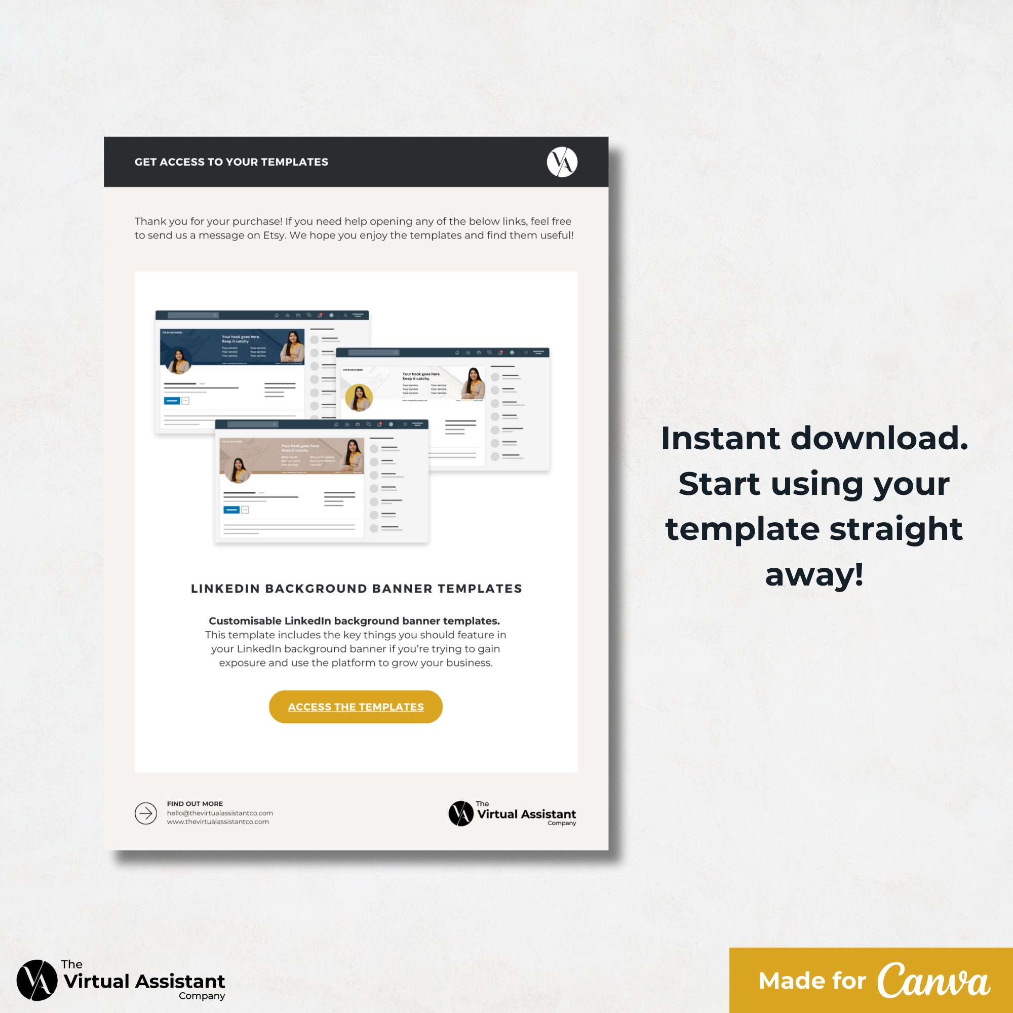 Linkedin Background Banner Templates | INSTANT DOWNLOAD | Edit for FREE ...