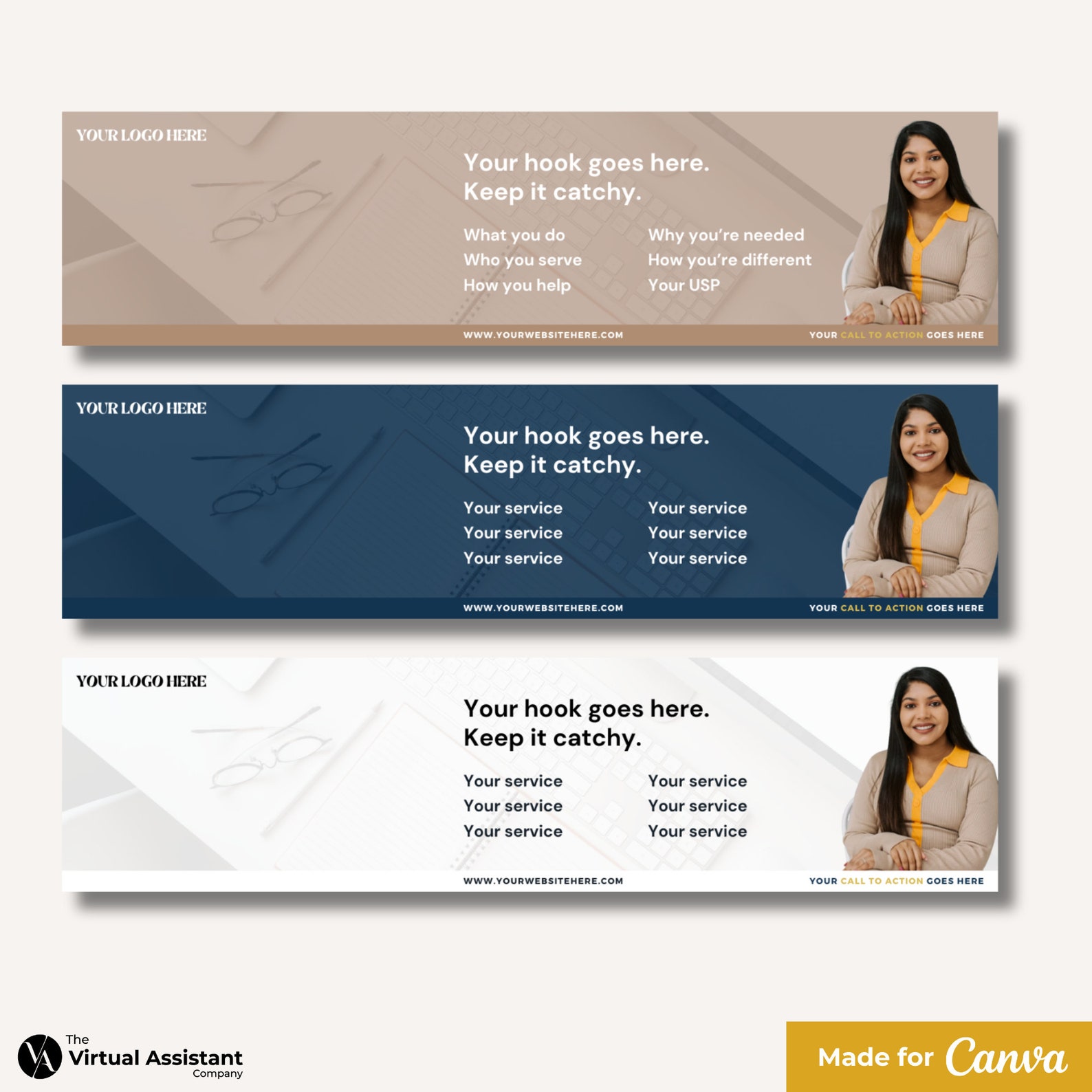 Linkedin Background Banner Templates | INSTANT DOWNLOAD | Edit for FREE ...