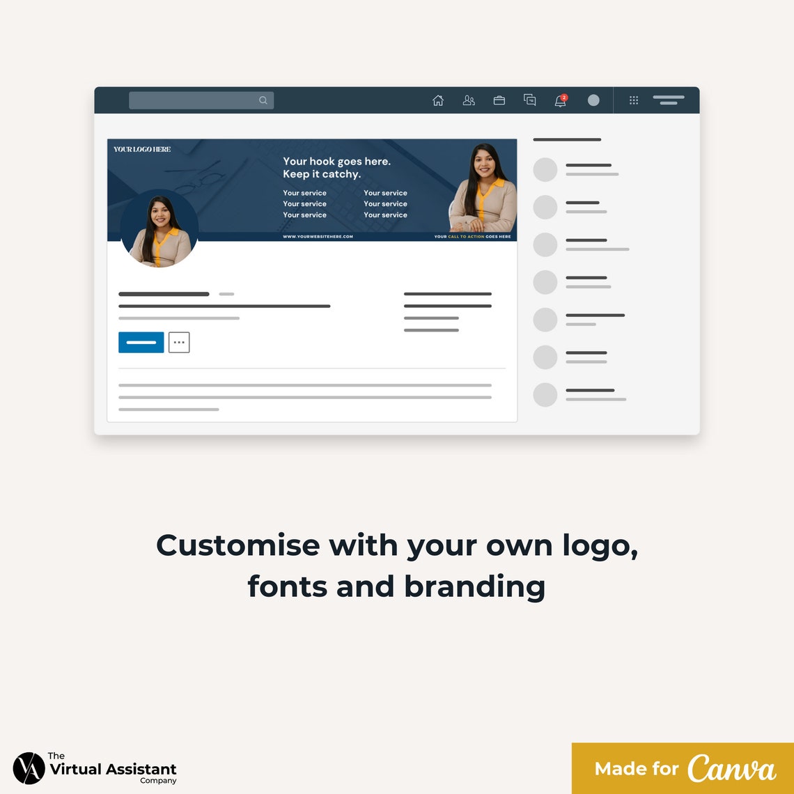 Linkedin Background Banner Templates | INSTANT DOWNLOAD | Edit for FREE ...