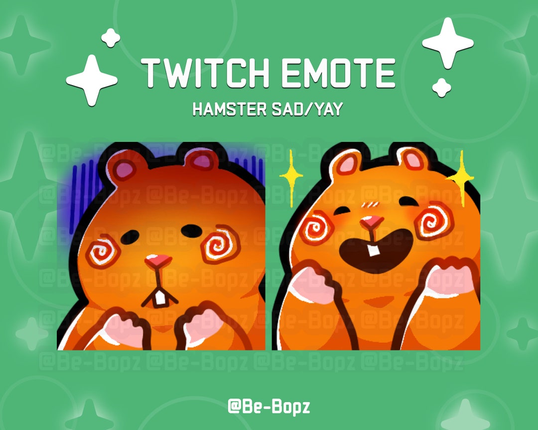Cute Hamster Duo Twitch Emote • Discord • Set of 2 • Hamster Pet Kawaii ...