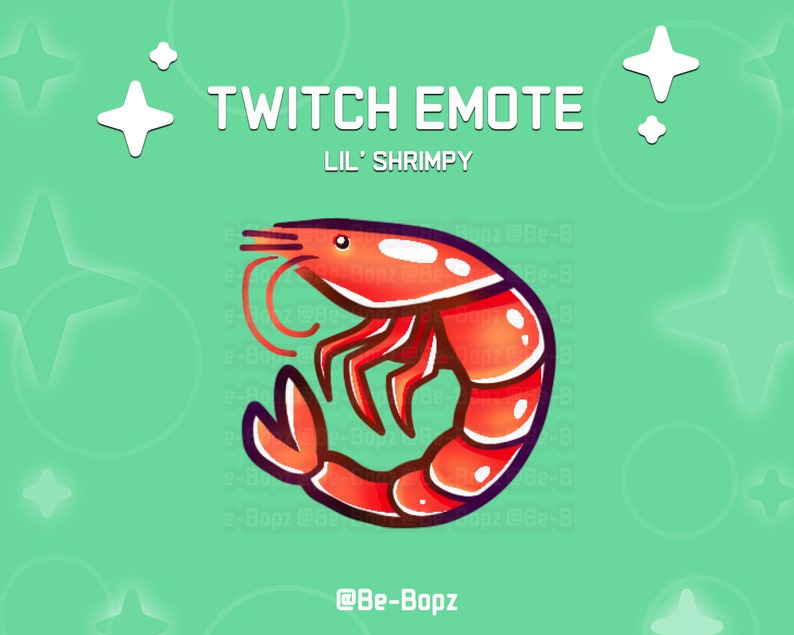 Cute Shrimp Twitch Emote Discord Kawaii Shrimp Prawn Funny Chibi ...