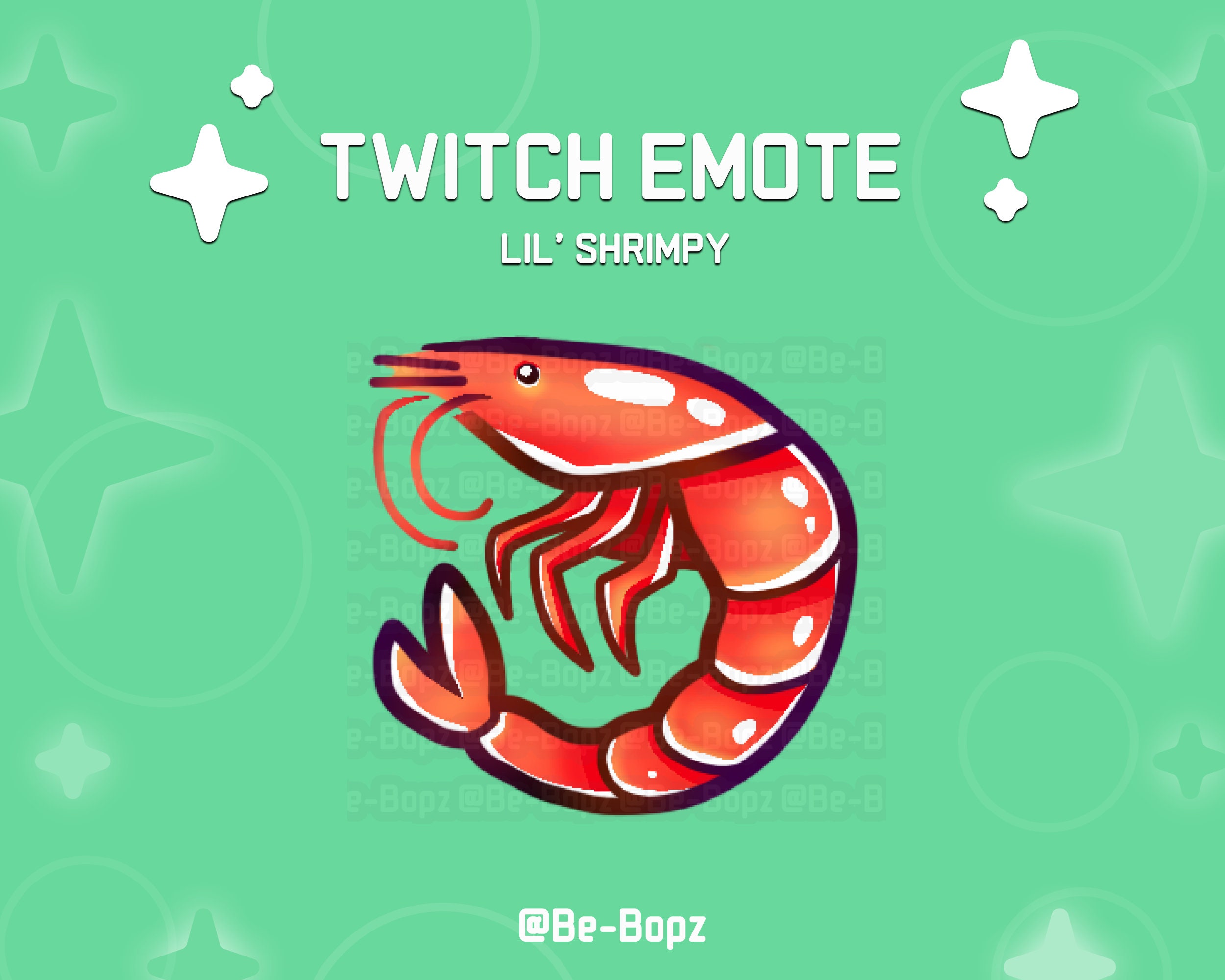 Cute Shrimp Twitch Emote Discord Kawaii Shrimp Prawn Funny Chibi ...