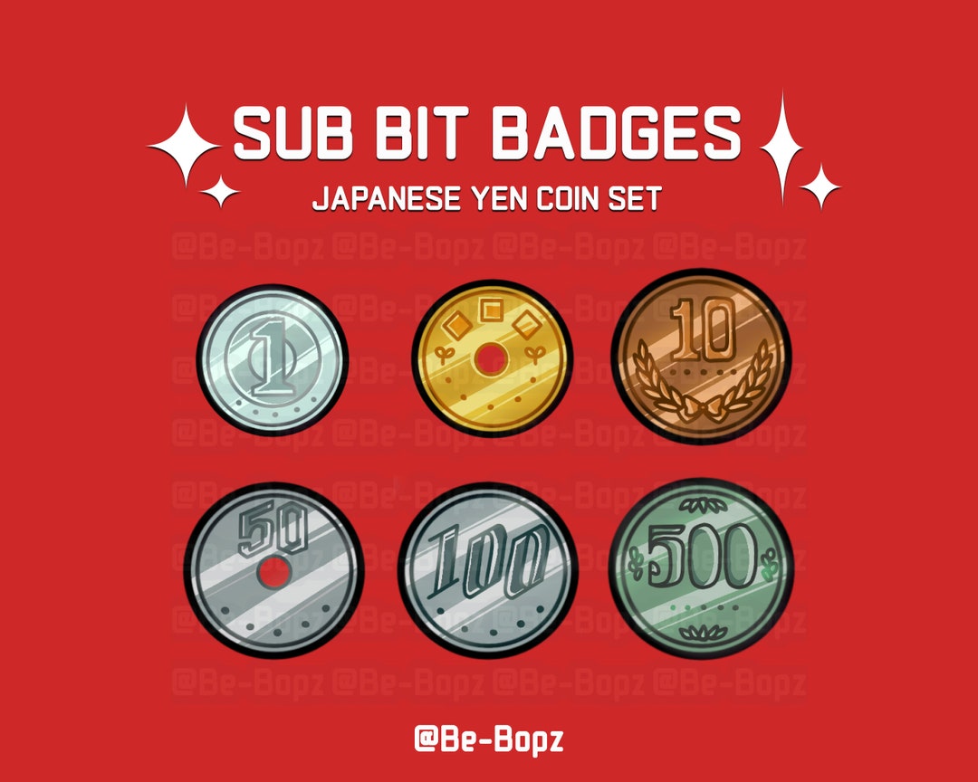 Japanese Yen Coin Twitch Sub & Bit Badges • Set of 6 • Discord ...