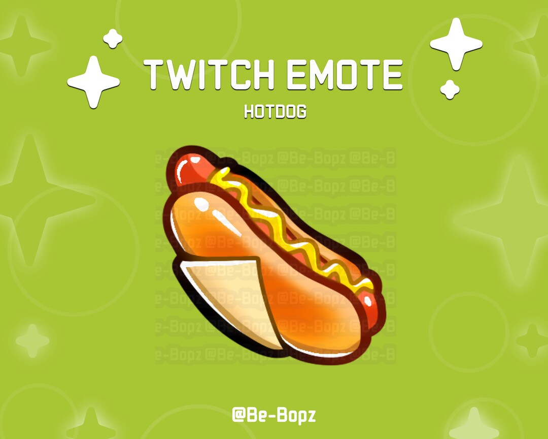 Hotdog Funny Twitch Emote • Discord • Fast Food & Snacks Emote Hot Dog ...