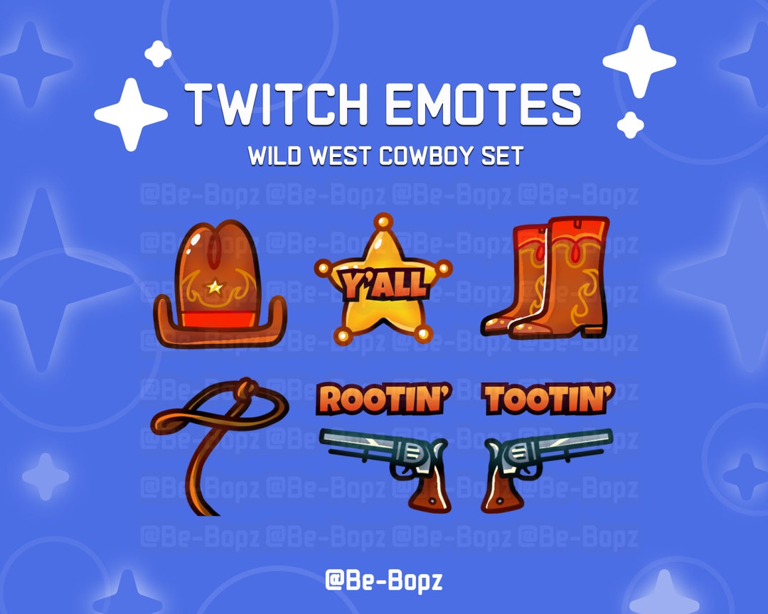 Wild West Cowboy Twitch Emotes • Set of 6 +3FREE • Discord • Texas ...