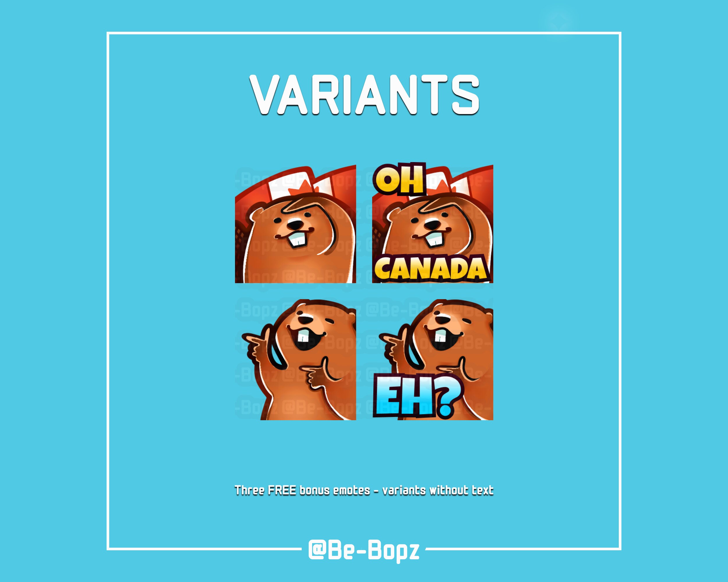 Canada Beaver Twitch Emotes • Set of 3 +3FREE • Discord • Cute Canadian ...