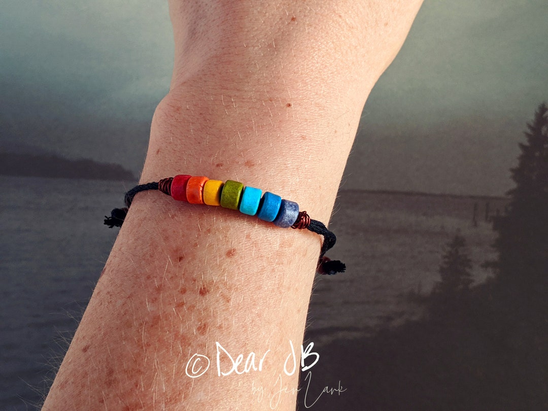 LGBTQ Aspie Autism Chakra Rainbow Bracelet Spectrum Colors Gay Pride ...
