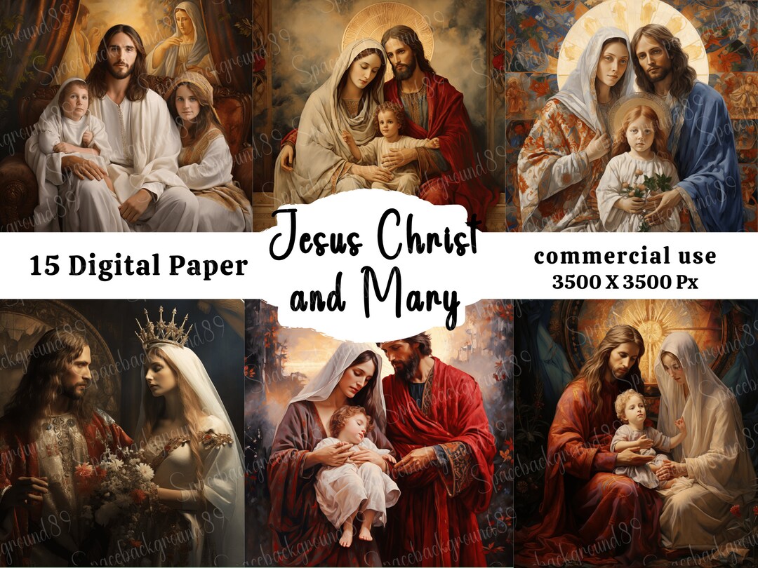 15 PNG Jesus Christ and Mary Seamless Digital Pattern Birthof - Etsy