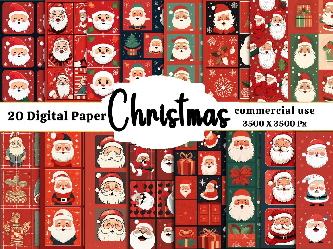 20 PNG Christmas Digital Paper Pack Winter Holiday Seamless - Etsy