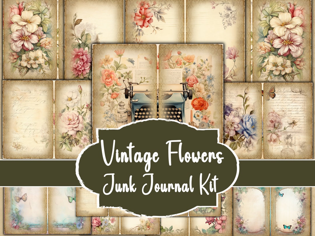 18 Vintage Junk Journal Kit Printables, Floral Junk Journals, Junk ...